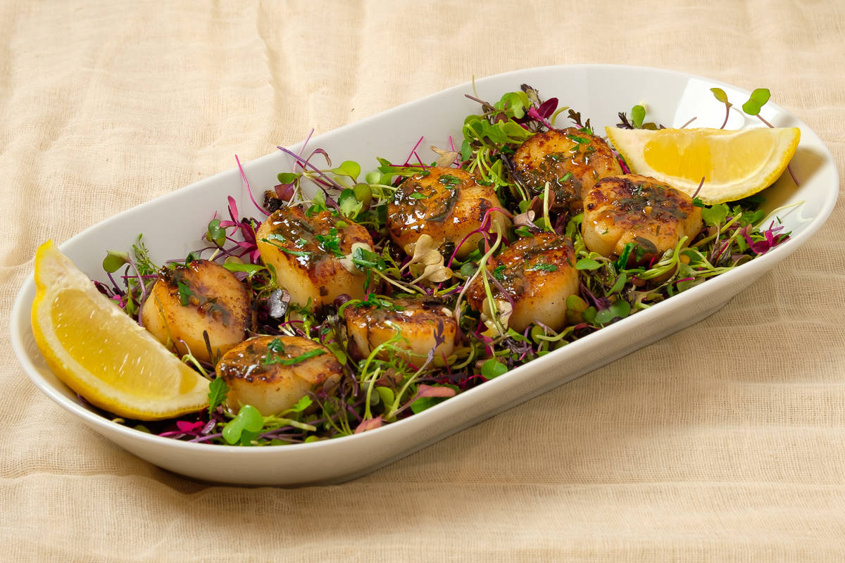 Pan-Seared Scallops with Microgreens – Eat Up! Kitchen