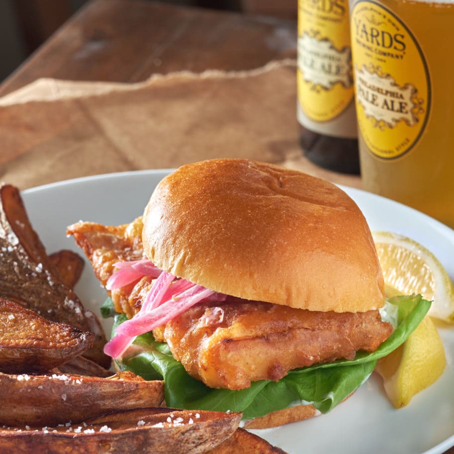 Beer Battered Fish and Chips Sandwich – Eat Up! Kitchen